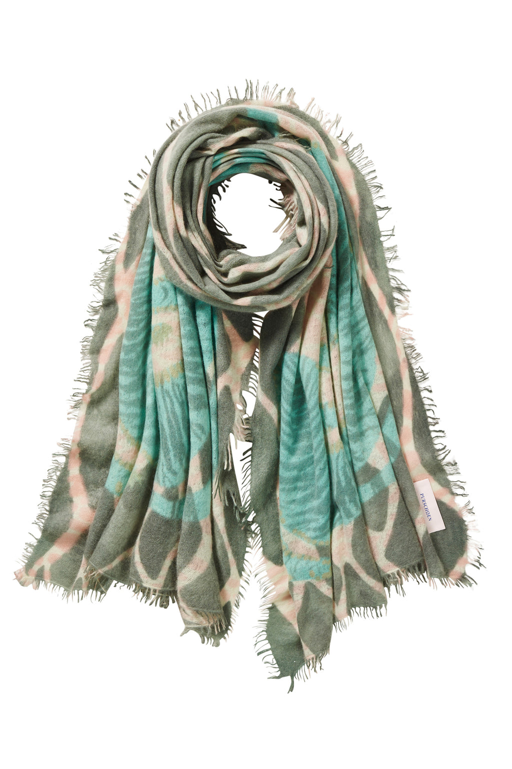 Kaschmirschal Tiger of Nepal Green – bedruckt, 100 % Cashmere | PURSCH ...