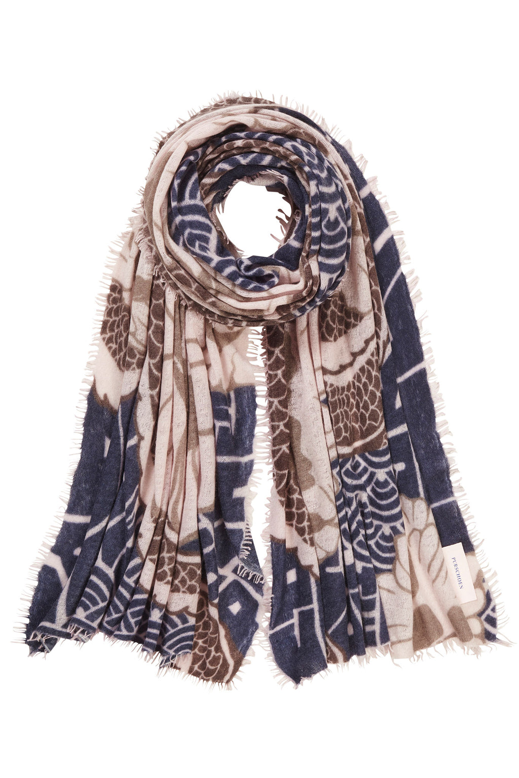 Kaschmirschal Tokyo Garden – indigo / sweet dreams | PURSCHOEN